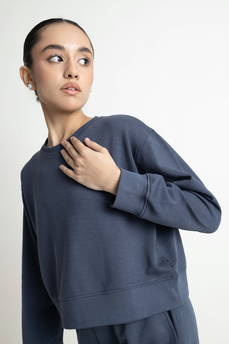 The Blue Cropped Sweats Set – Carom.pk