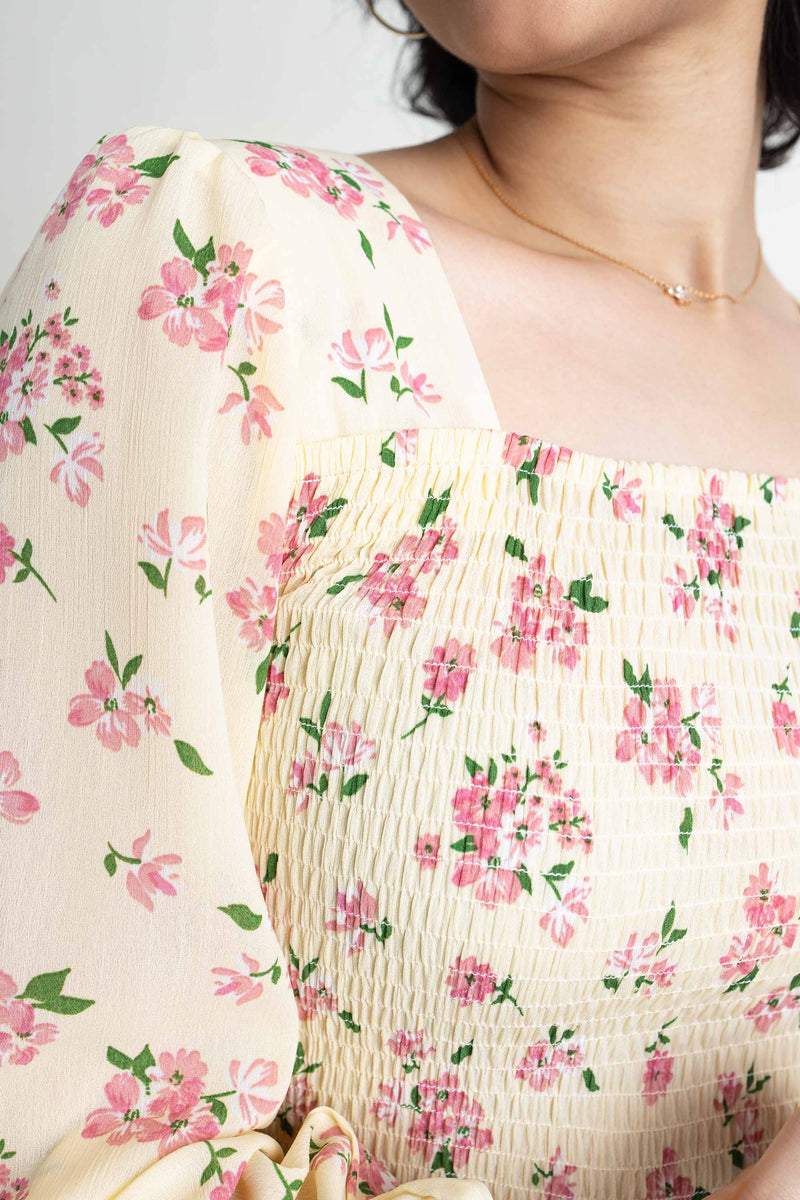 The Floral Smoking Dress – Carom.pk